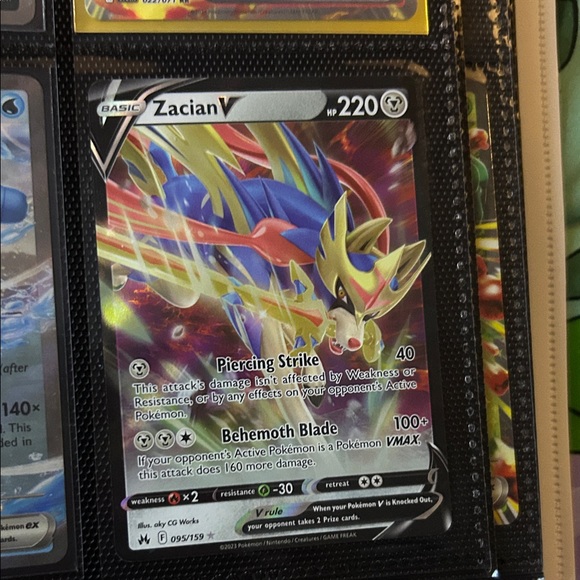 Pokemon | Toys | Pokemon Zacian V Trading Card Red Blue Yellow | Poshmark